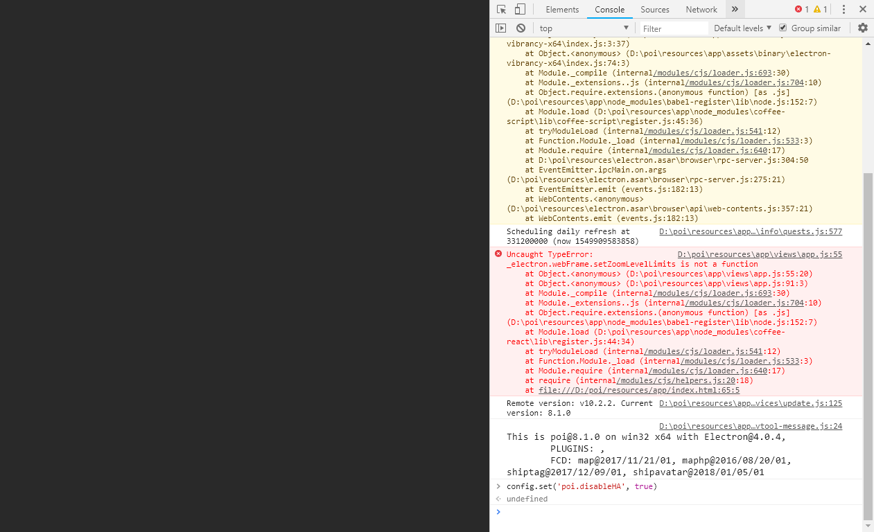 依然黑屏 · Issue #2115 · poooi/poi · GitHub