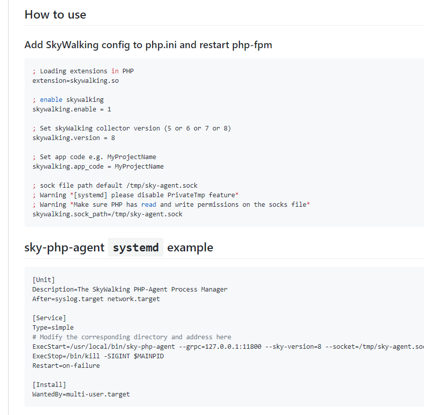Config done but nothing send to Skywalking · Issue #229 · SkyAPM/SkyAPM-php-sdk · GitHub