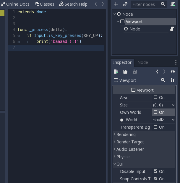 Viewport Disable Input Property Not Working · Issue 12581 · Godotenginegodot · Github 