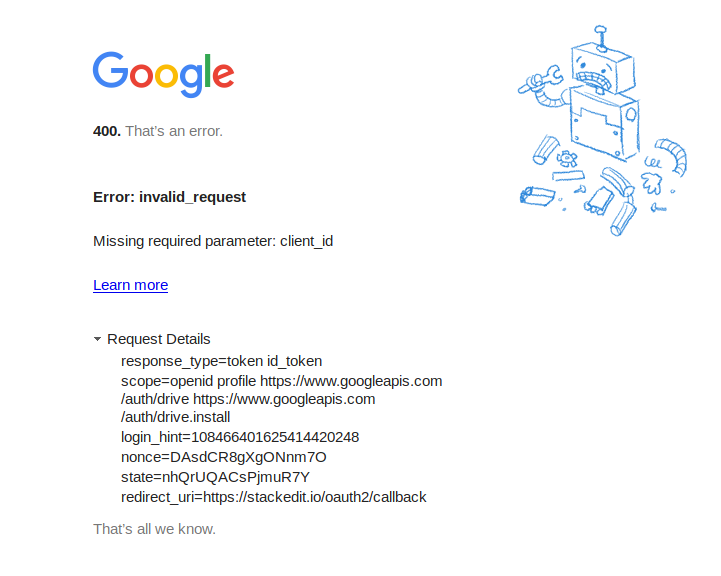 Failed in firefox (invalid_request) · Issue #1567 · benweet/stackedit · GitHub