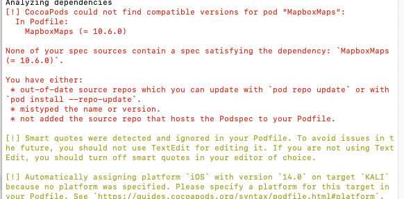 Cant Add Pod Mapboxmaps In My Project · Issue 1422 · Mapboxmapbox Maps Ios · Github 