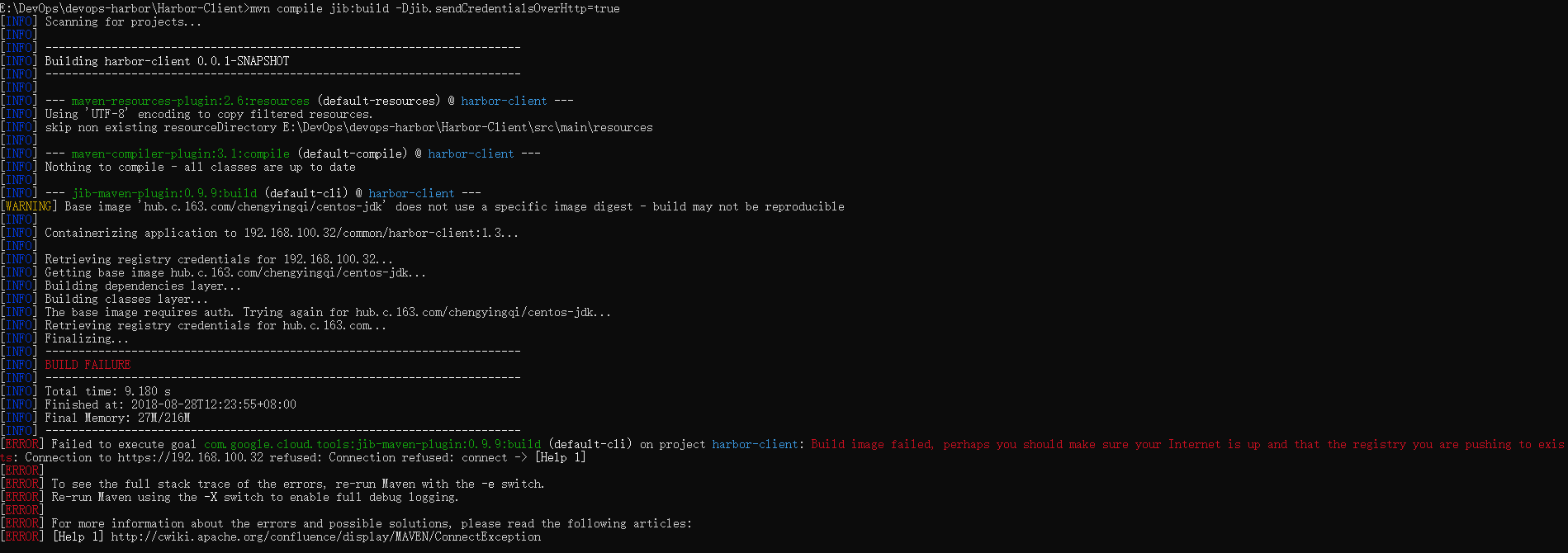 jib push harbor connection refused · Issue #885 · GoogleContainerTools/jib · GitHub
