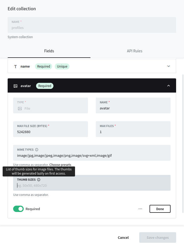 Communicate default thumbnail size · Issue #287 · pocketbase/pocketbase · GitHub