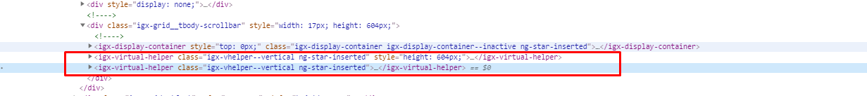 IgxGrid. Two igx-virtual-helper after update from version 8.1.0 to 8.2 ...