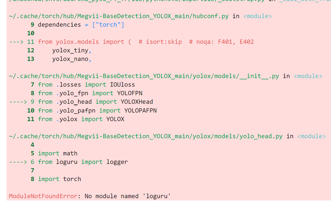 Missing torch hub dependencies · Issue #1272 · Megvii-BaseDetection/YOLOX · GitHub