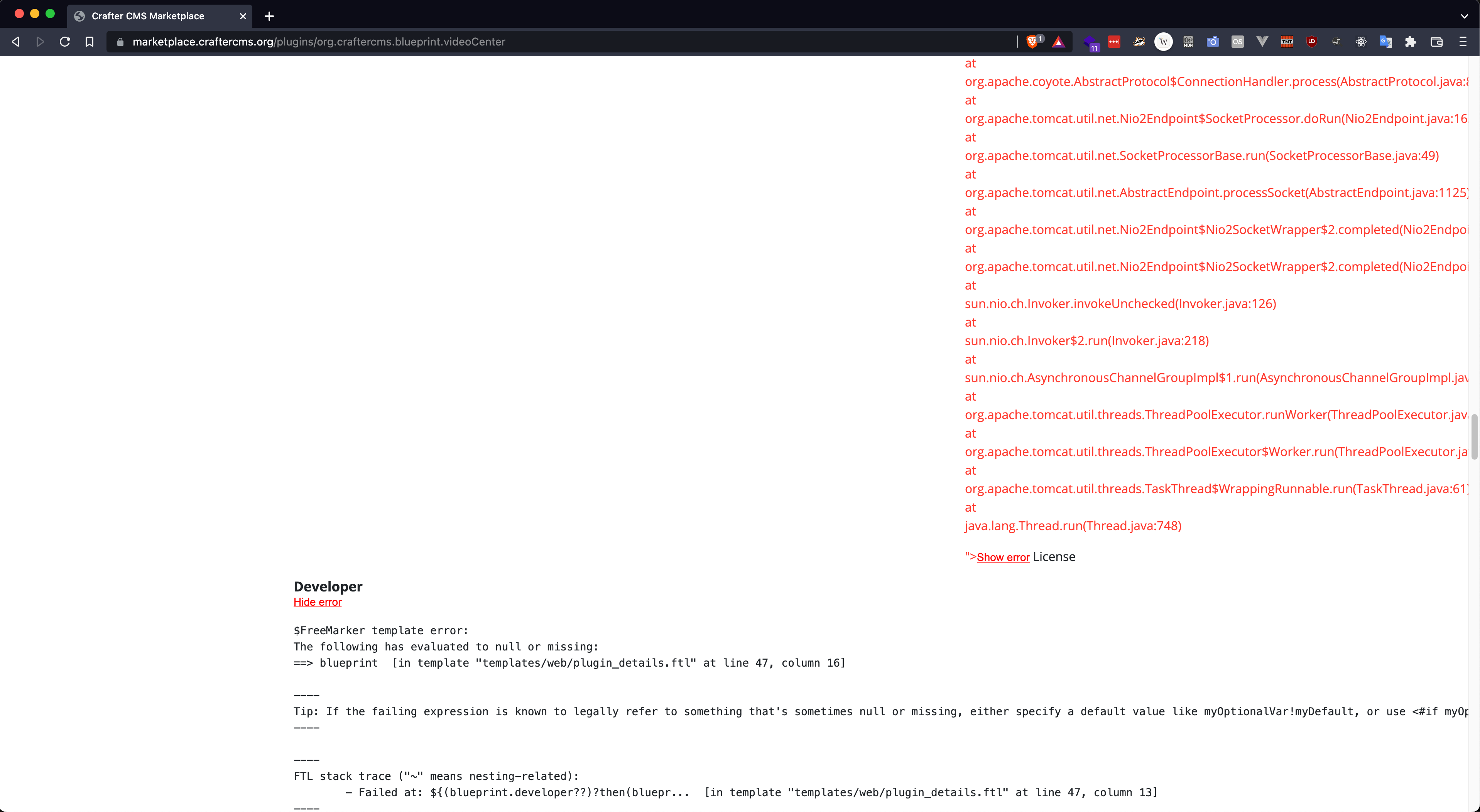 FreeMarker template error in marketplace blueprint videoCenter · Issue #5734 · craftercms ...