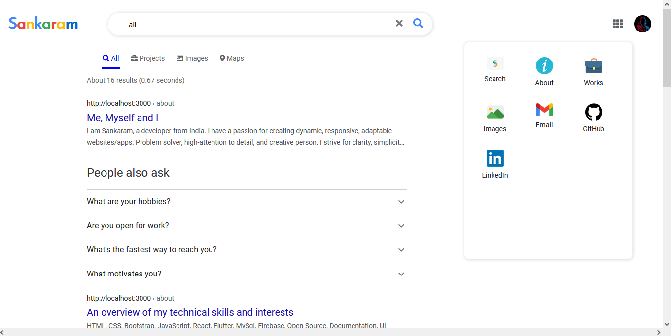 GitHub - SANKARAMDAS/sfolio: Google Style Portfolio Page