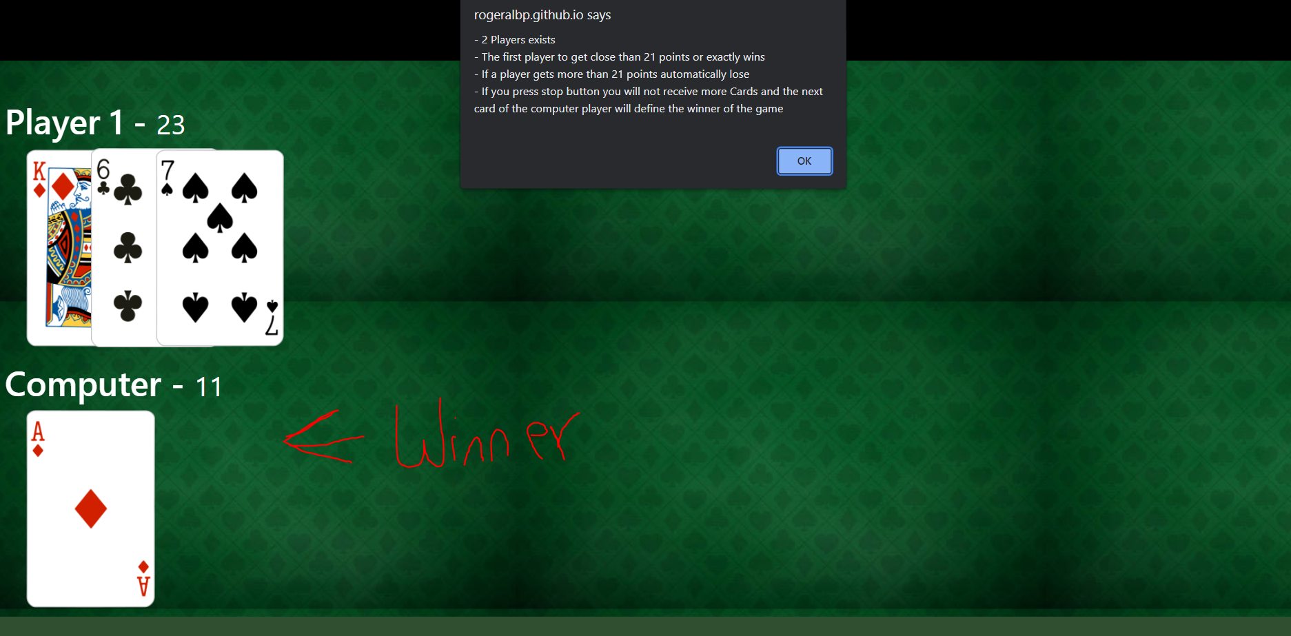 GitHub - rogeralbp/blackjack: Blackjack game hosted using GitHub pages.