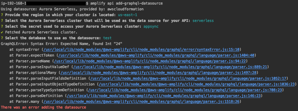 GraphQLError: Syntax Error: Expected Name, found Int "24" · Issue #3713 · aws-amplify/amplify ...