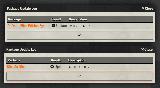 Wrong version numbers in the package update log · Issue #8383 · foundryvtt/foundryvtt · GitHub