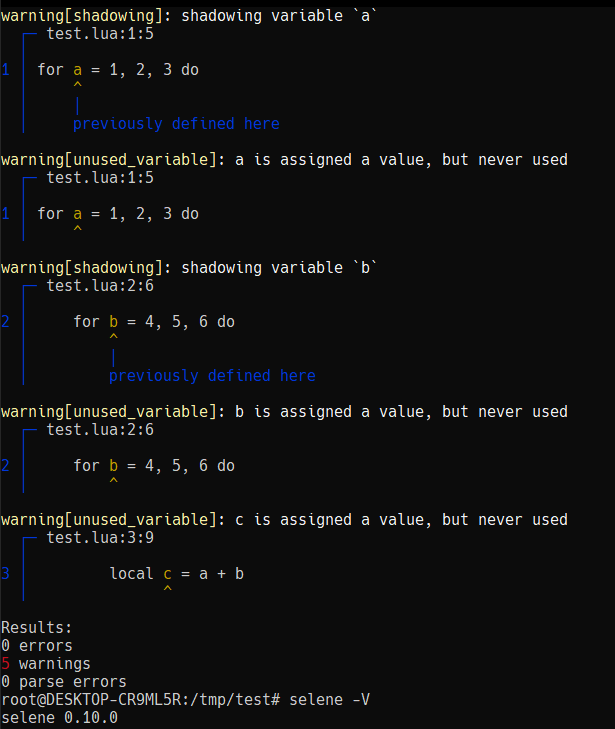 0.10.0 regression - Incorrect shadowing and unused variable linting for ...