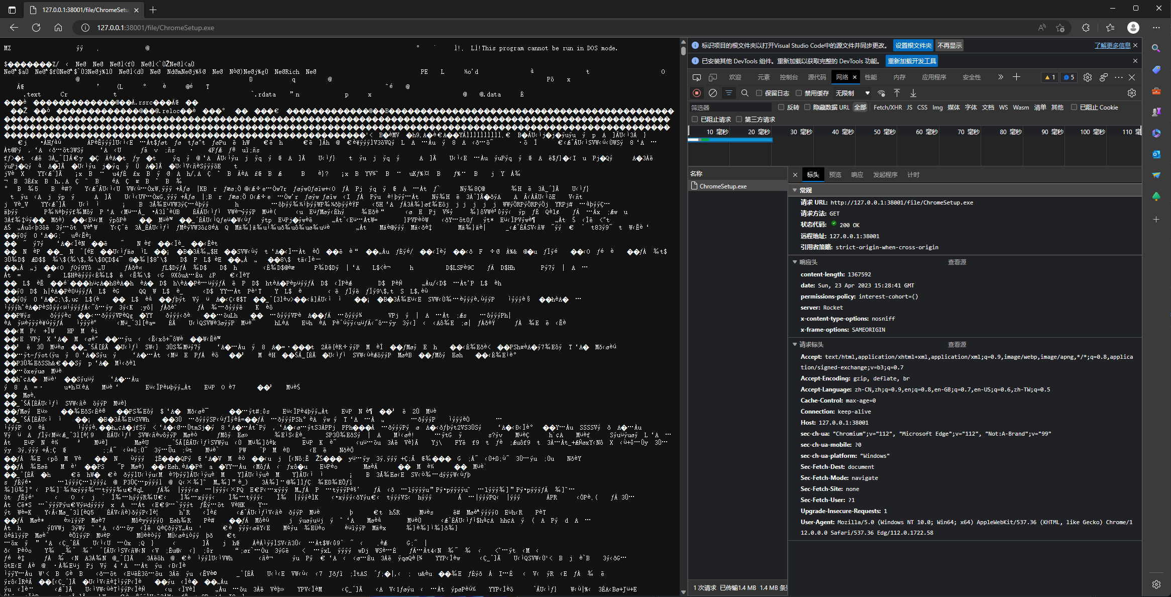 Binary Formats Rendered As Text By Chrome Instead Of A Download Prompt · Issue 2530 · Rwf2