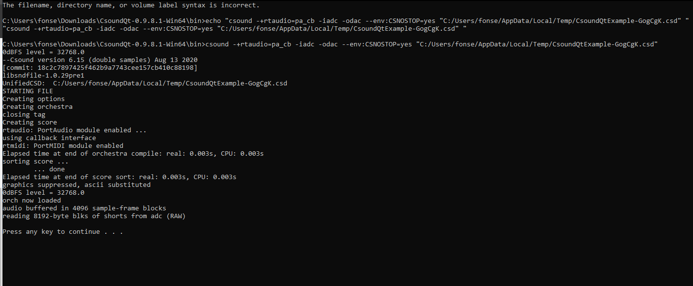 Csound no output and CsoundQT crash · Issue #1418 · csound/csound · GitHub