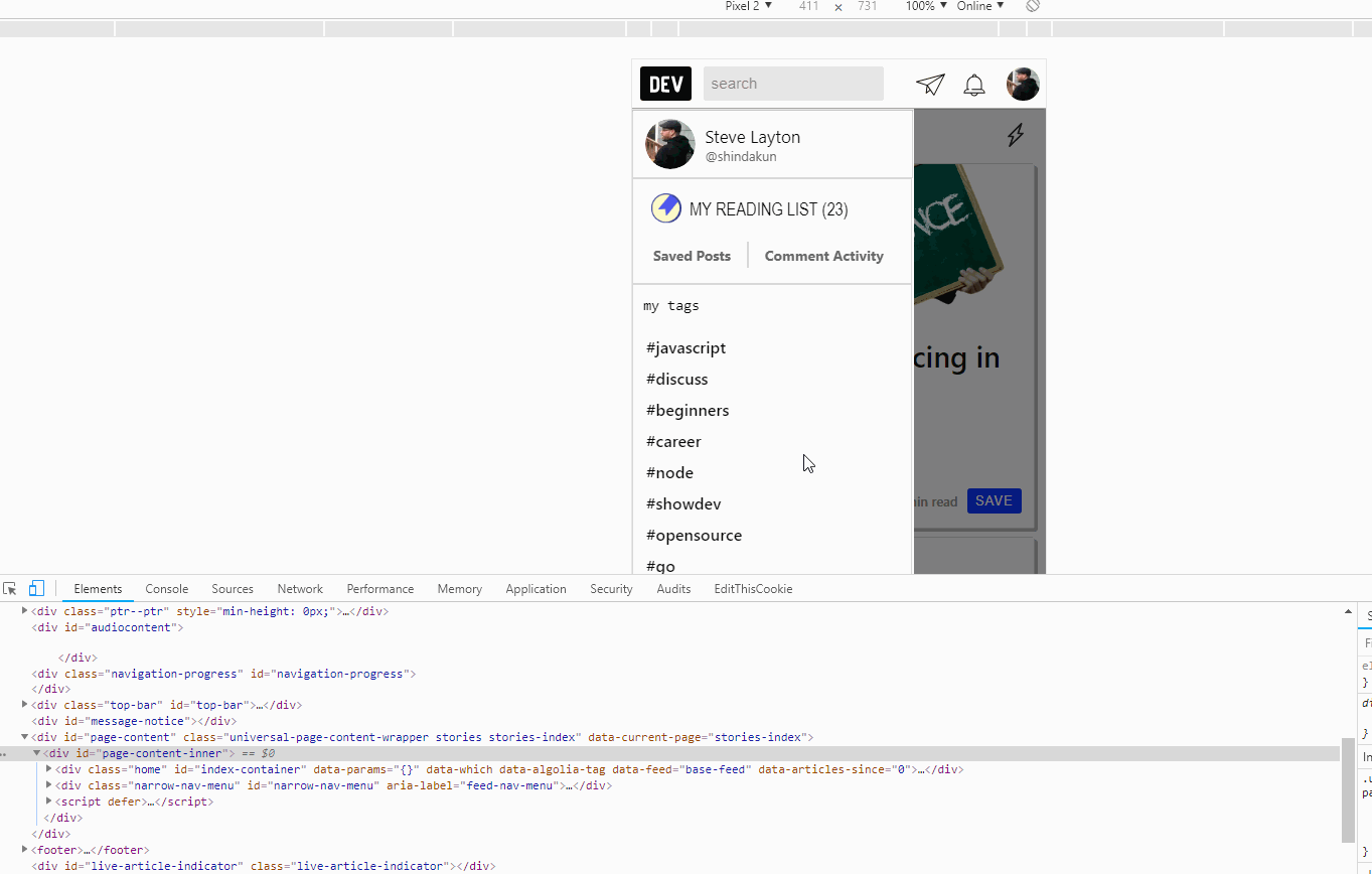 Website lags when I open the sidebar (each one) · Issue #1771 · forem/forem · GitHub