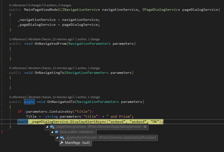Pagedialogservice Mainpage Reference Is Always Null Inside Onnavigatedto After App Is Launched