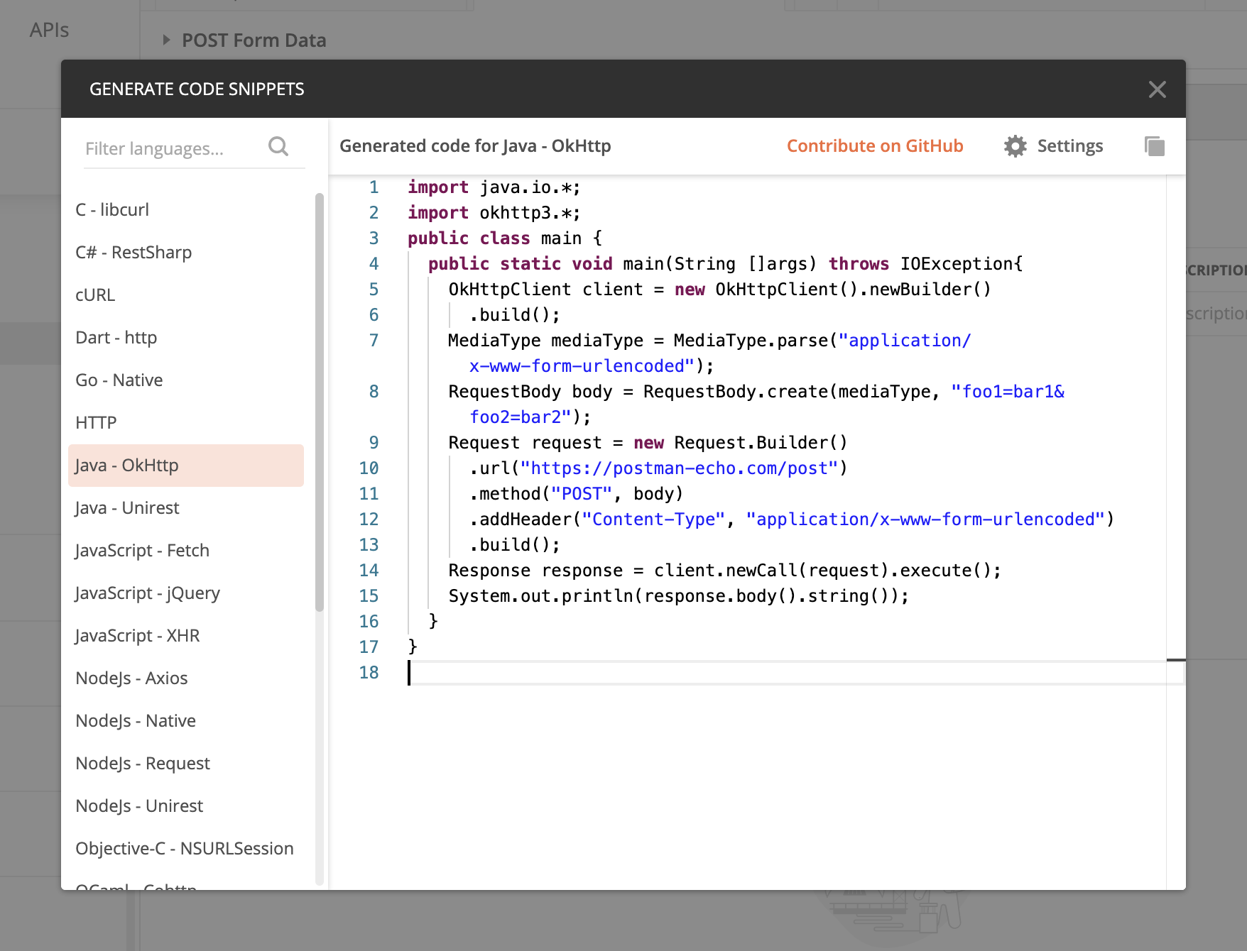 Second menu selector doesn't work in Code snippets · Issue #7675 · postmanlabs/postman-app ...