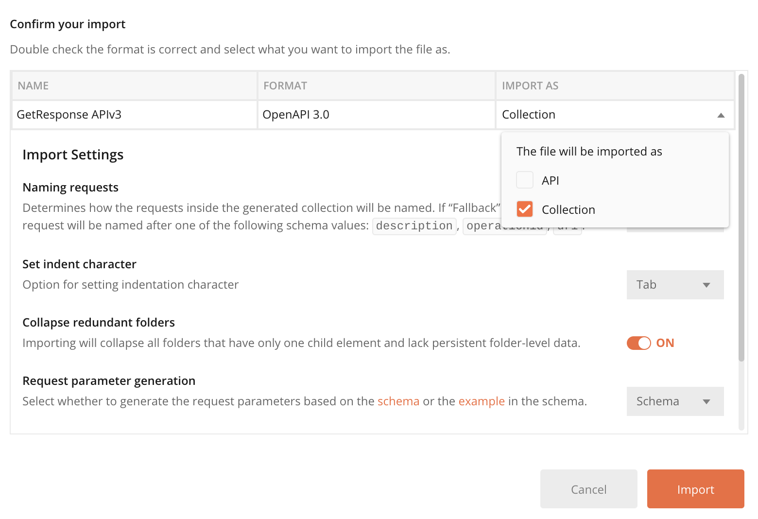Unable to import OpenAPI using schema link · Issue #8542 · postmanlabs/postman-app-support · GitHub