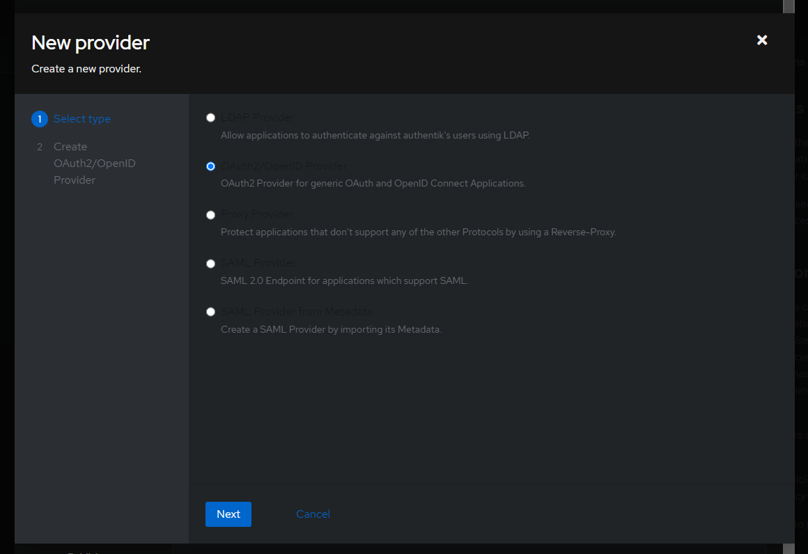 Unreadable Labels At Radio Buttons For New Providers In Browser Dark