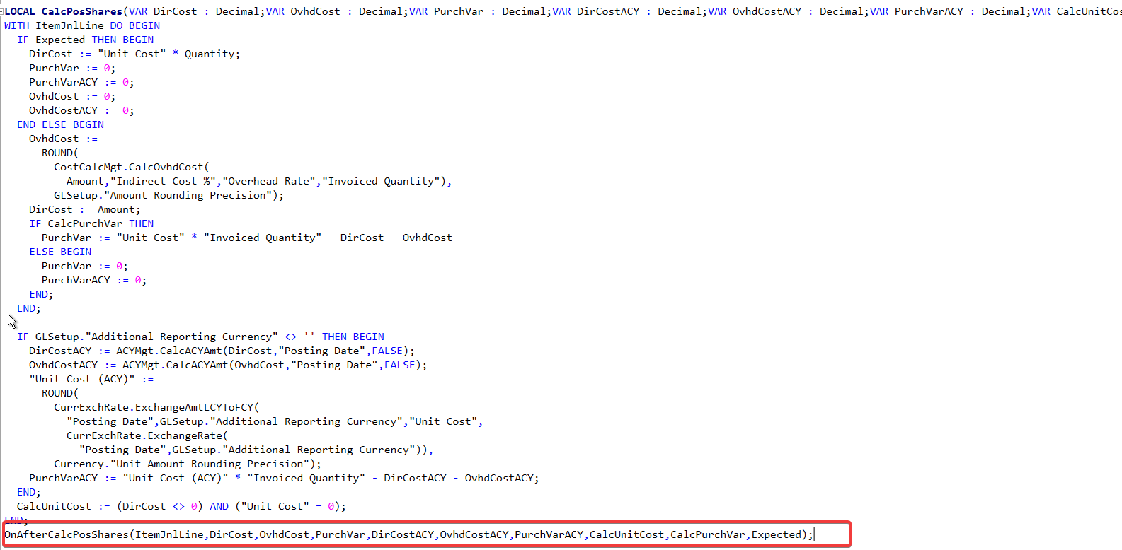 Event Request -OnAfterCalcPosShares in Codeunit 22 function CalcPosShares · Issue #1984 ...