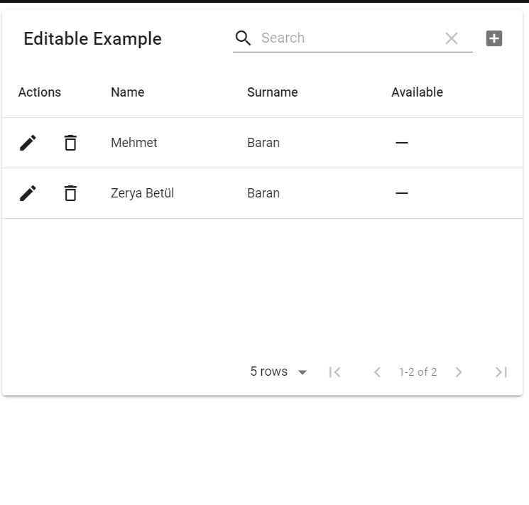 Cell of type boolean does not be displayed in table. · Issue #1761 · mbrn/material-table · GitHub