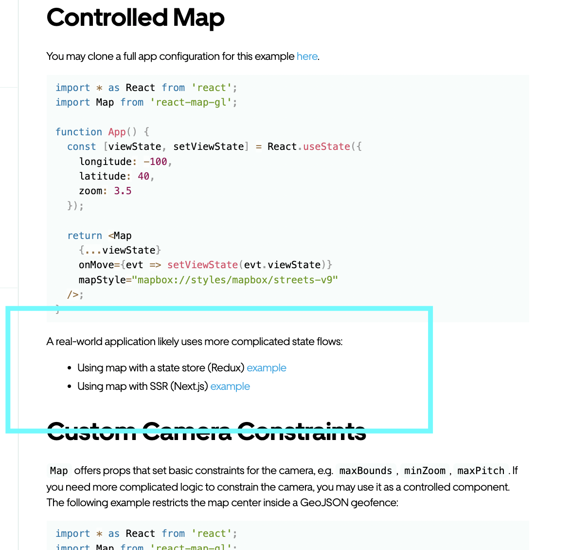[Bug] The State Management docs links to examples are broken · Issue #1723 · visgl/react-map-gl ...