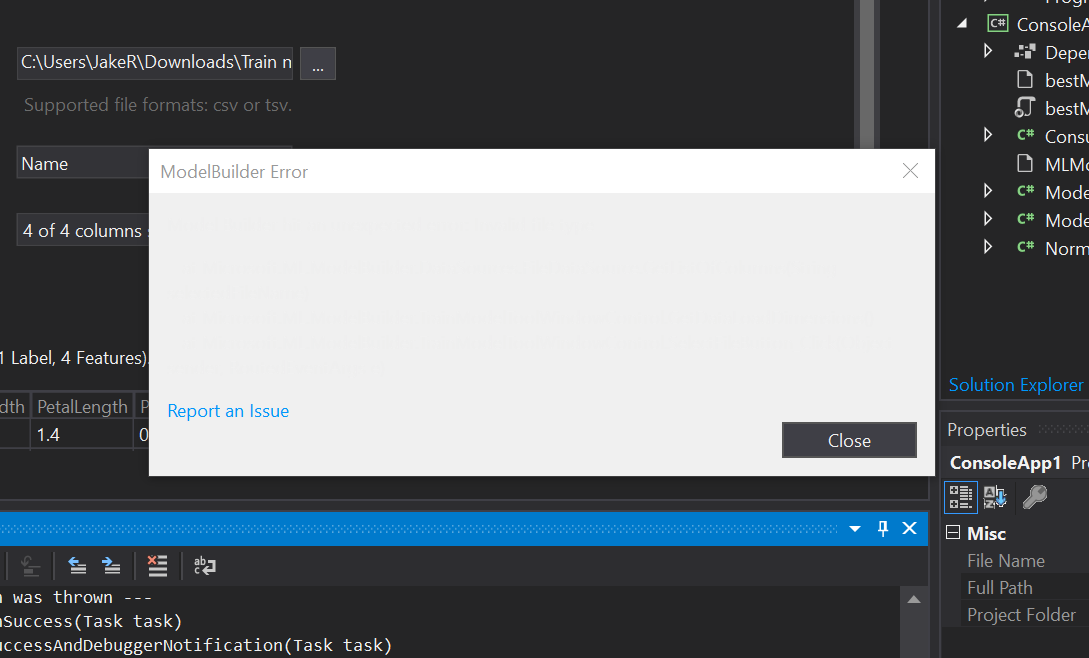 Error Dialog Doesn't Theme · Issue #321 · dotnet/machinelearning-modelbuilder · GitHub