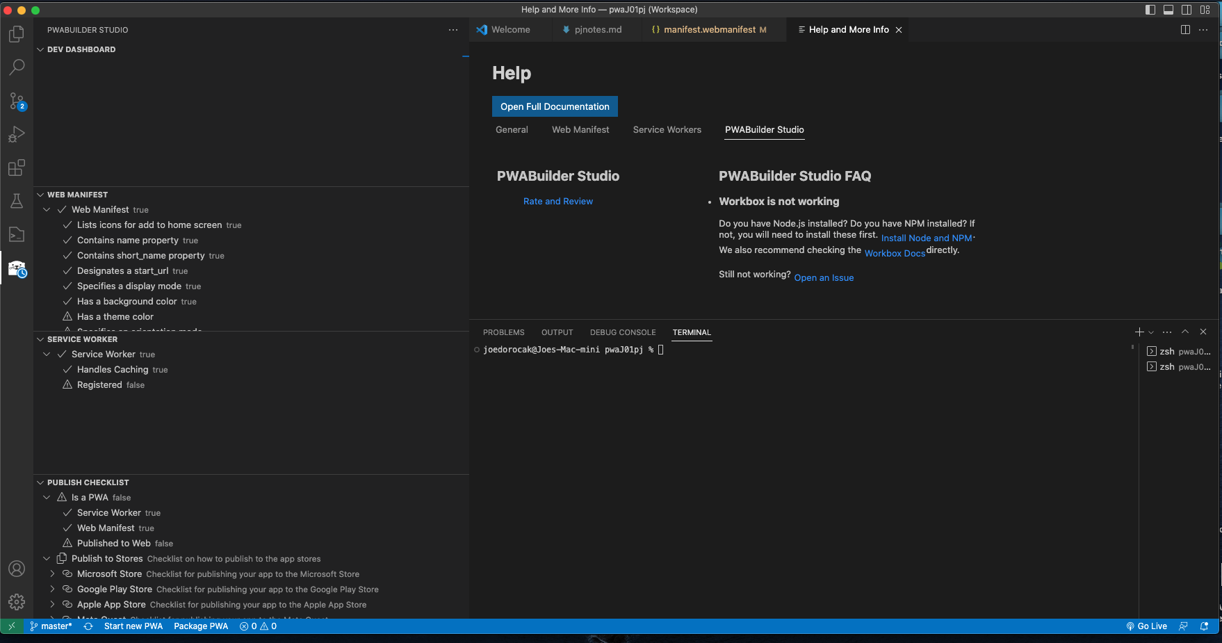 [VSCODE] PWABuilder Studio needs better UI for when you do not have a package.json · Issue #3936 ...