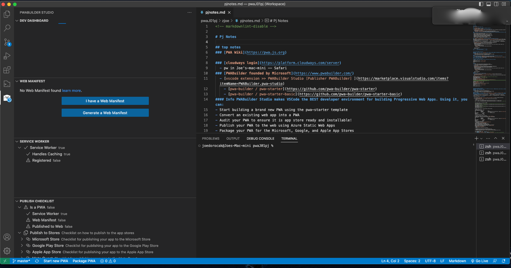 [VSCODE] PWABuilder Studio needs better UI for when you do not have a package.json · Issue #3936 ...