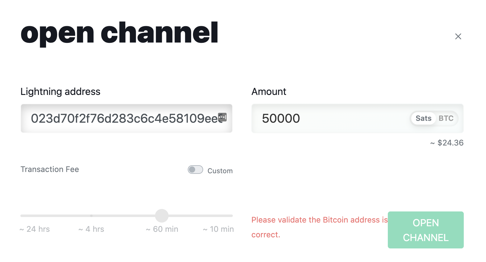 Umbrel Dashboard LND "Open Channel" Function Broken · Issue #602 · getumbrel/umbrel · GitHub