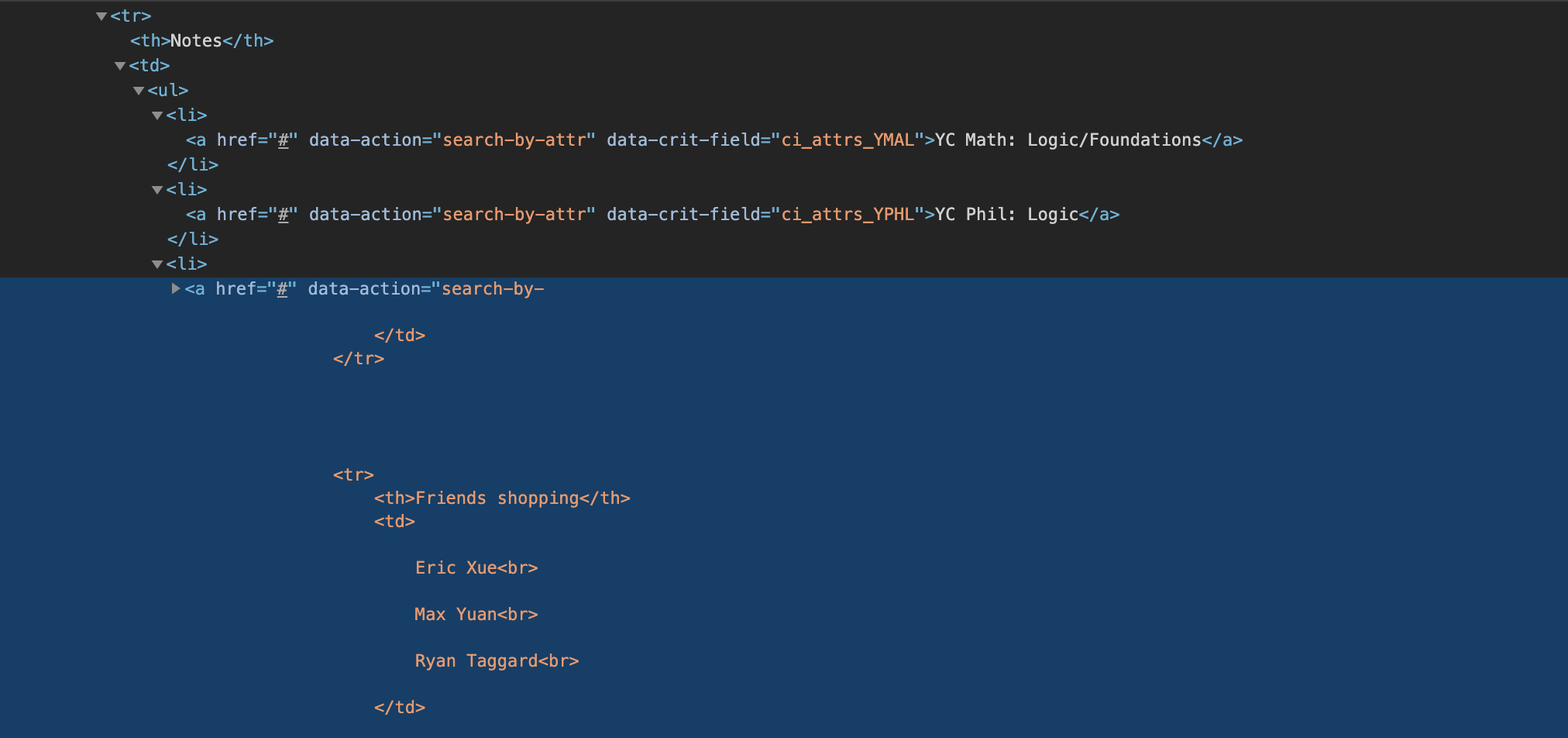 Evaluations displayed within course info table in modal · Issue #93 ...