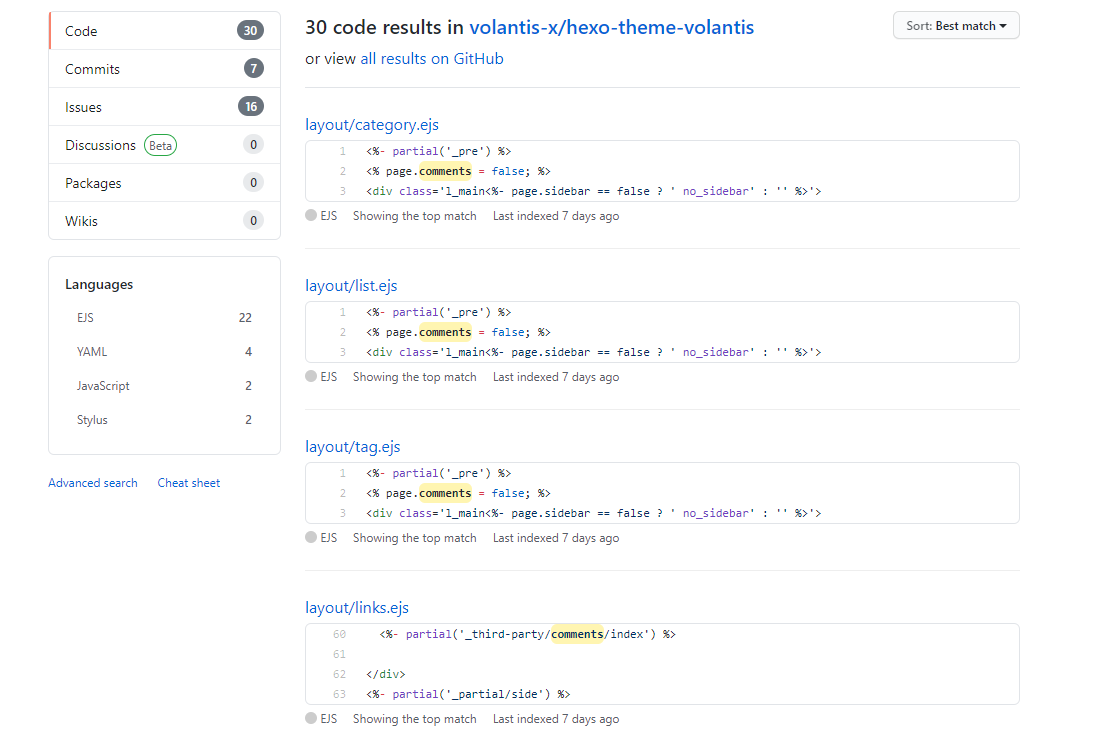 在front-matter中设置comments: false无效 · Issue #370 · volantis-x/hexo-theme-volantis · GitHub