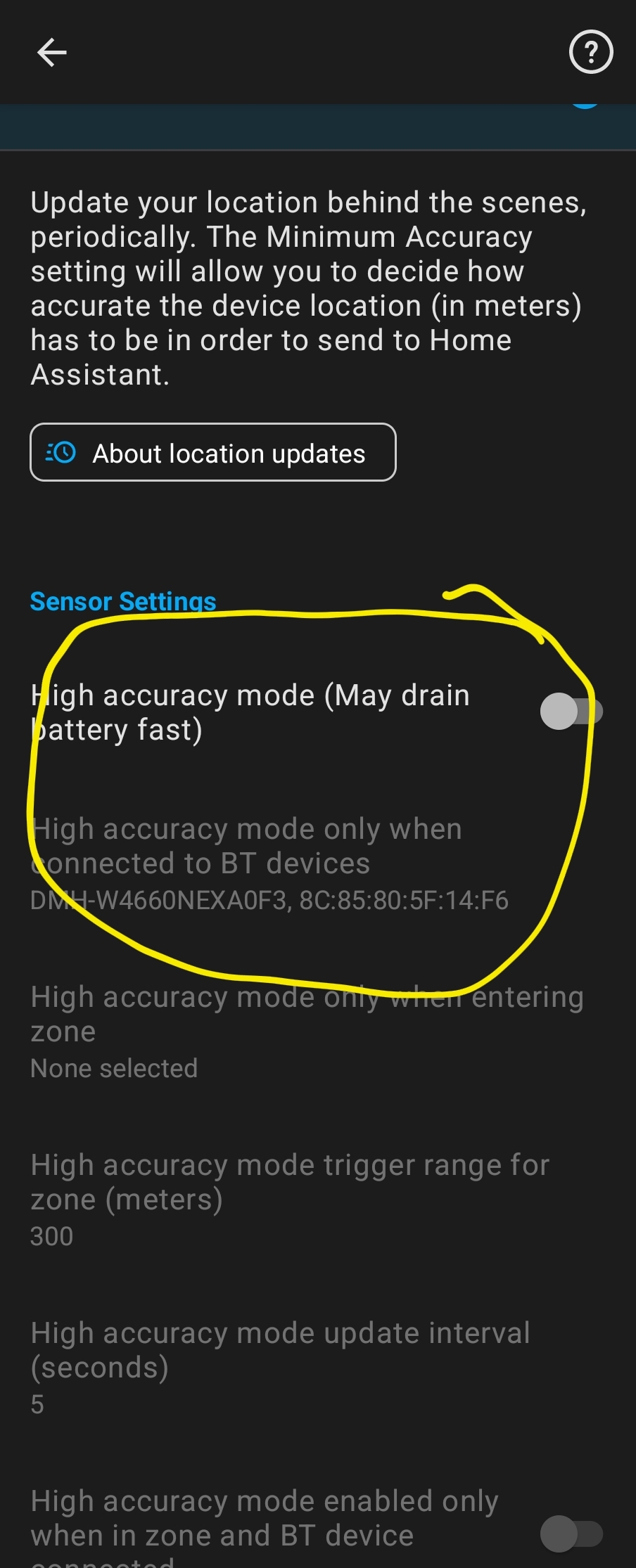 High Accuracy only when connected to BT · Issue #3057 · home-assistant/android · GitHub