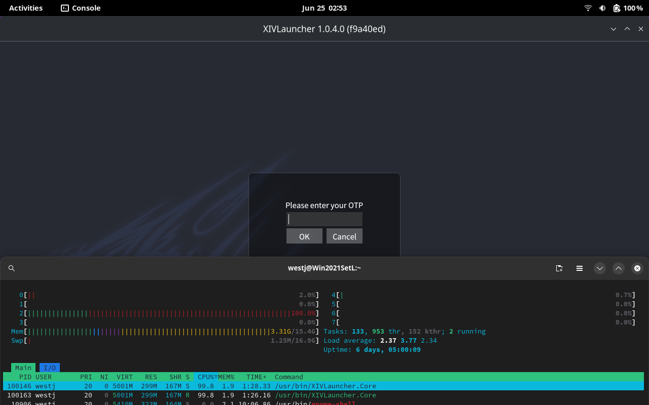 High CPU usage when OTP prompt is displayed · Issue #58 · goatcorp/XIVLauncher.Core · GitHub