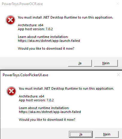 "You must install .NET Desktop Runtime" on updated, even though it is installed · Issue #24783 ...