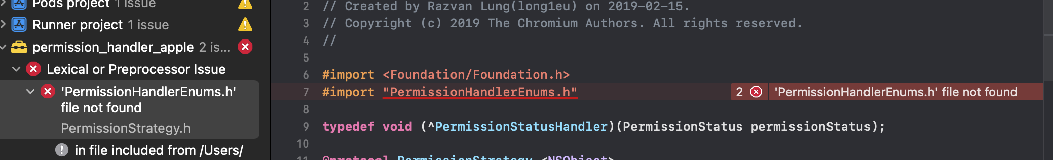 'PermissionHandlerEnums.h' file not found · Issue #835 · Baseflow/flutter-permission-handler ...
