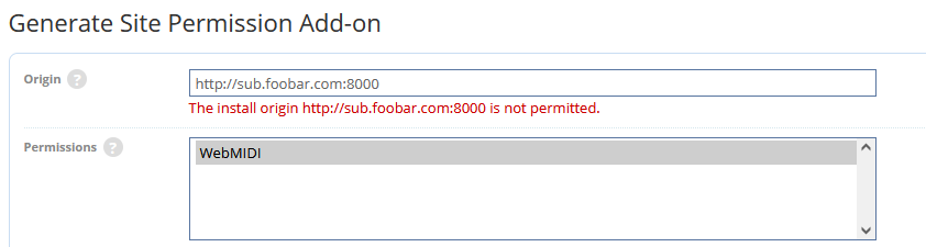 Install origins ending in `foobar.com:8000` should not be accepted if a denied origin for ...