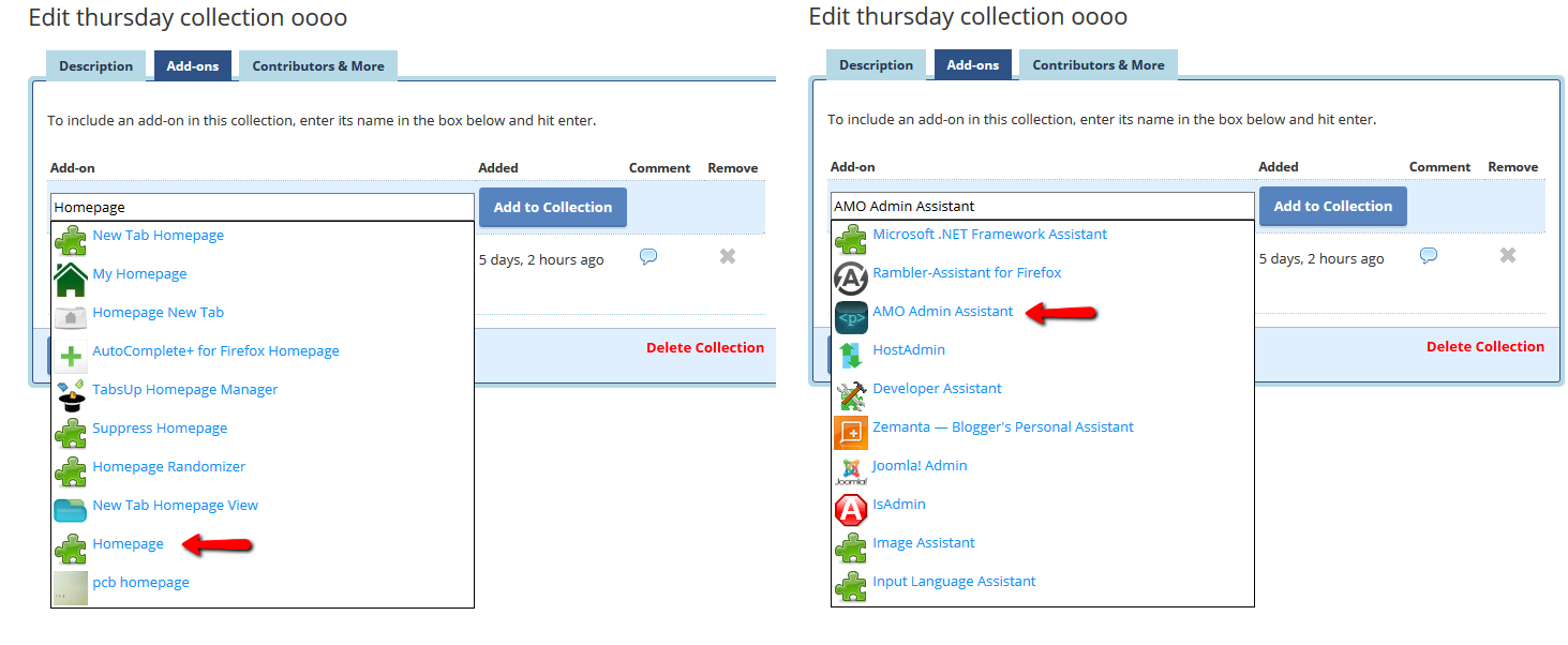 Can't search for add-on \ add to collection · Issue #5004 · mozilla ...