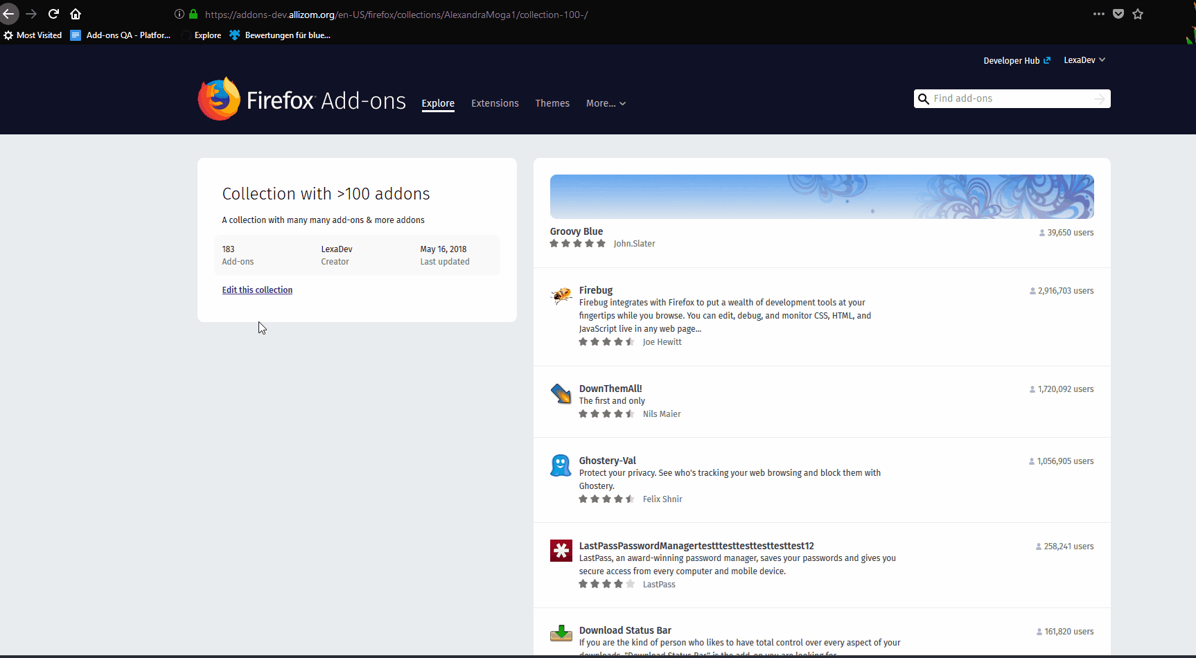 Use Pagination For The List Of Add Ons That Are Currently In A Collection In Edit Mode · Issue