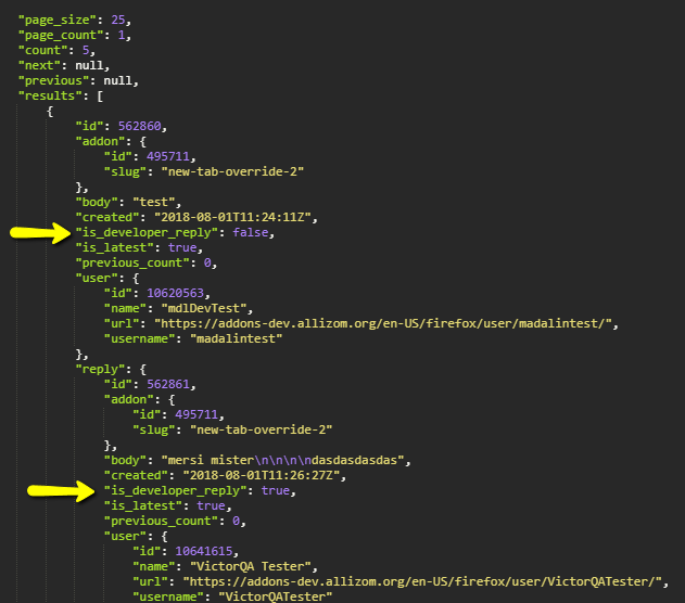 Expose A New Attribute `isdeveloperreply` In Rating Api Results · Issue 5840 · Mozillaaddons 