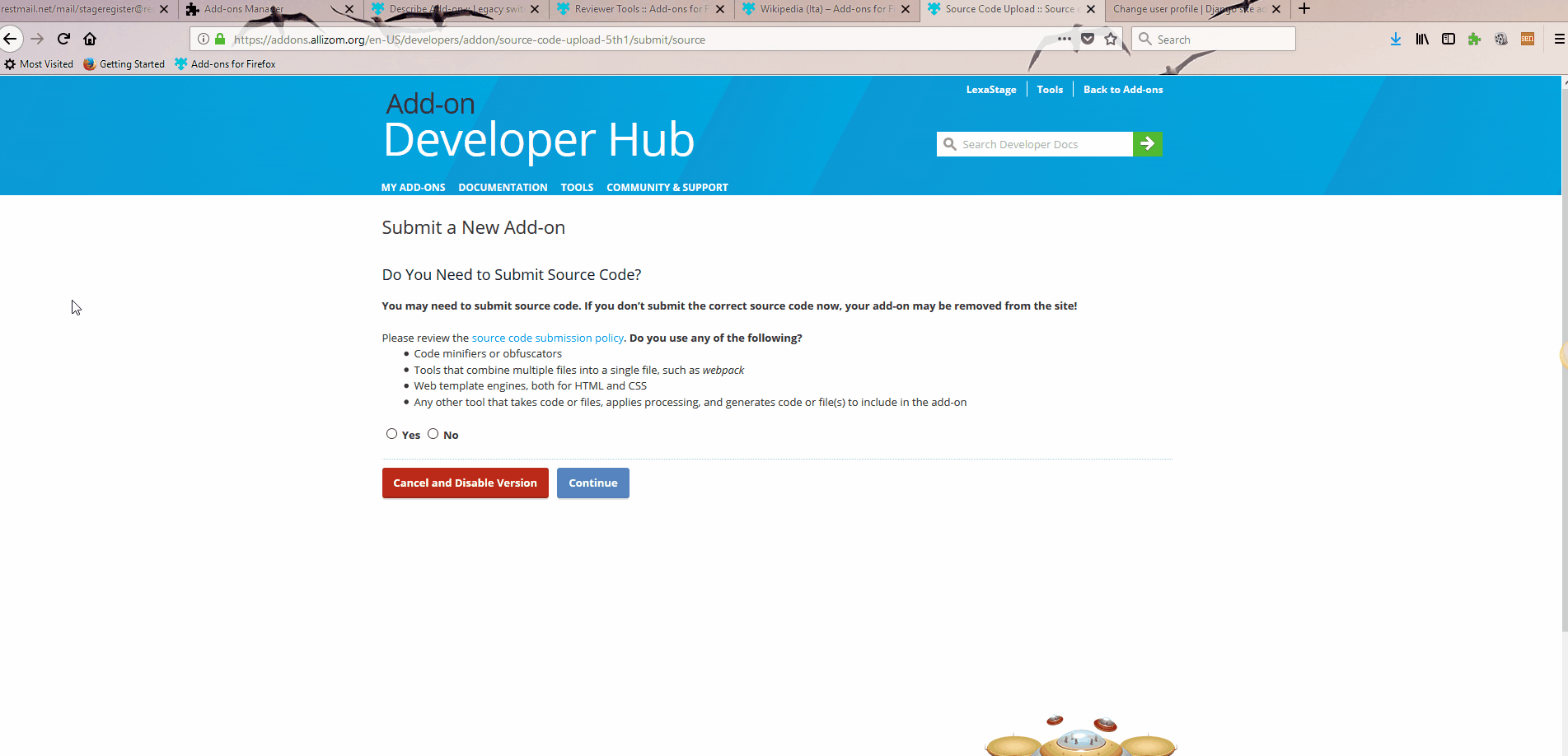 User Is Asked To Specify If Source Code Is Required When Selecting The