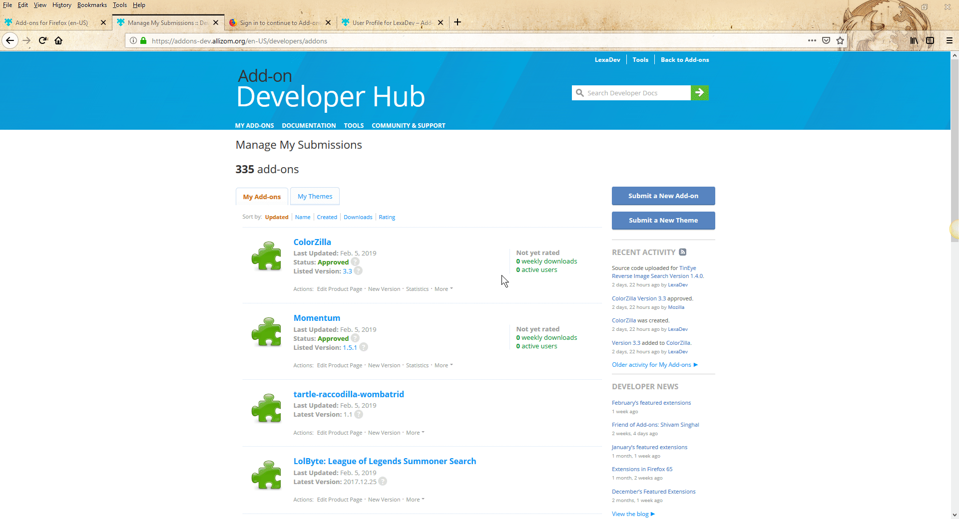 The /collections/ / page is returning a 404 · Issue #6390 · mozilla/addons · GitHub