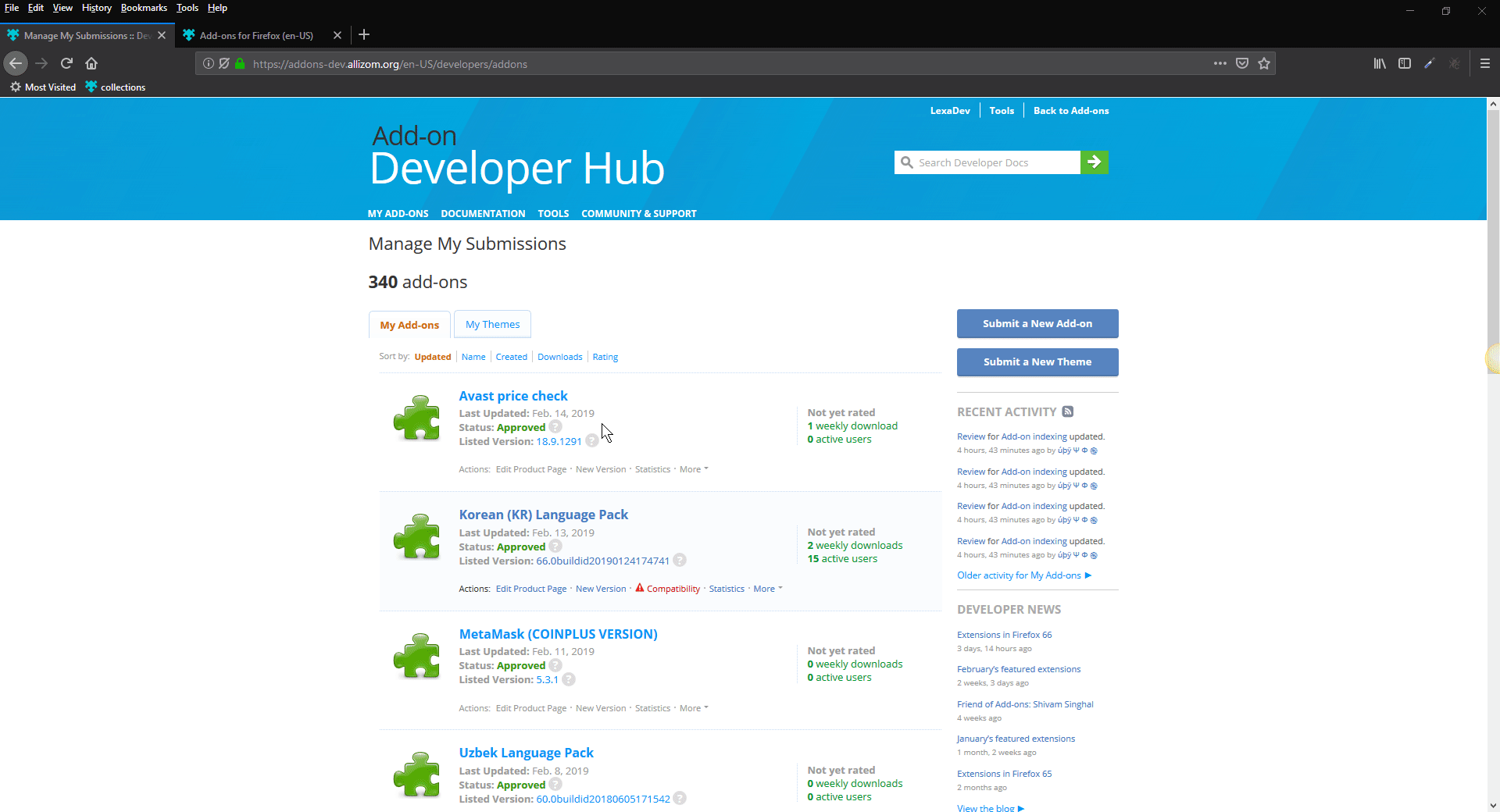 The Collections Page Is Returning A 404 · Issue 6390 · Mozillaaddons · Github