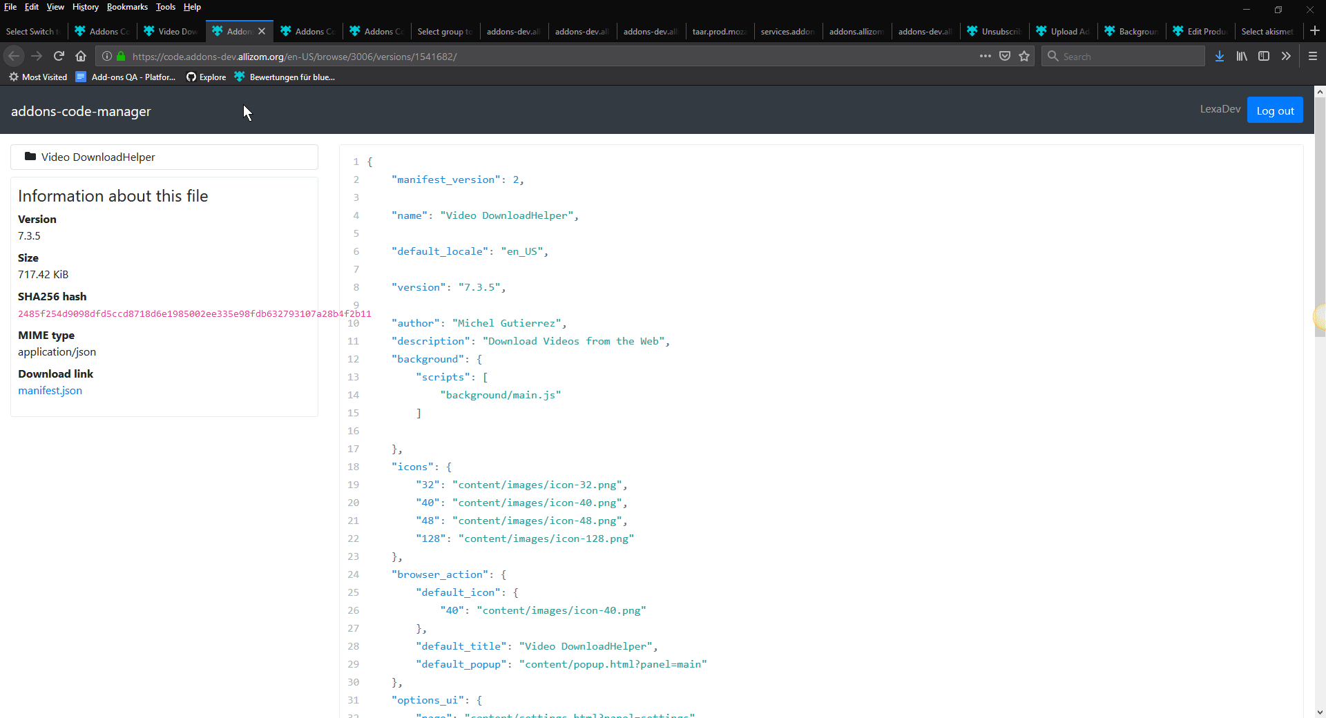 Links to download files in the Reviewers API responses don't work ...
