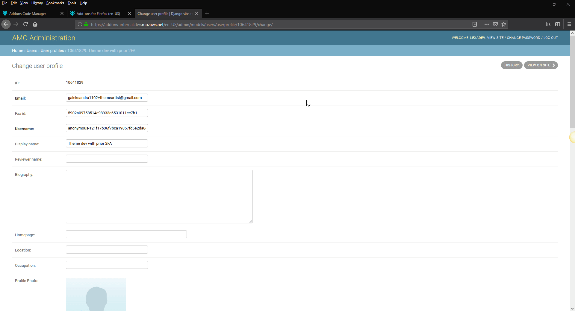 Trying To Access A Public Profile From Django Admin Users Will Result In A 500 Error · Issue 
