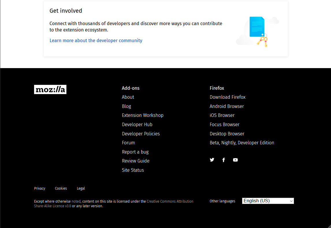 Implement new footer for devhub landing page · Issue #7025 · mozilla/addons · GitHub