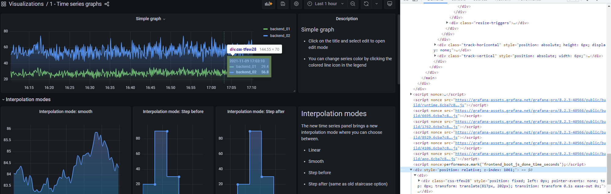 Time series plugin tooltip doesn't have the static class name, id, or ...