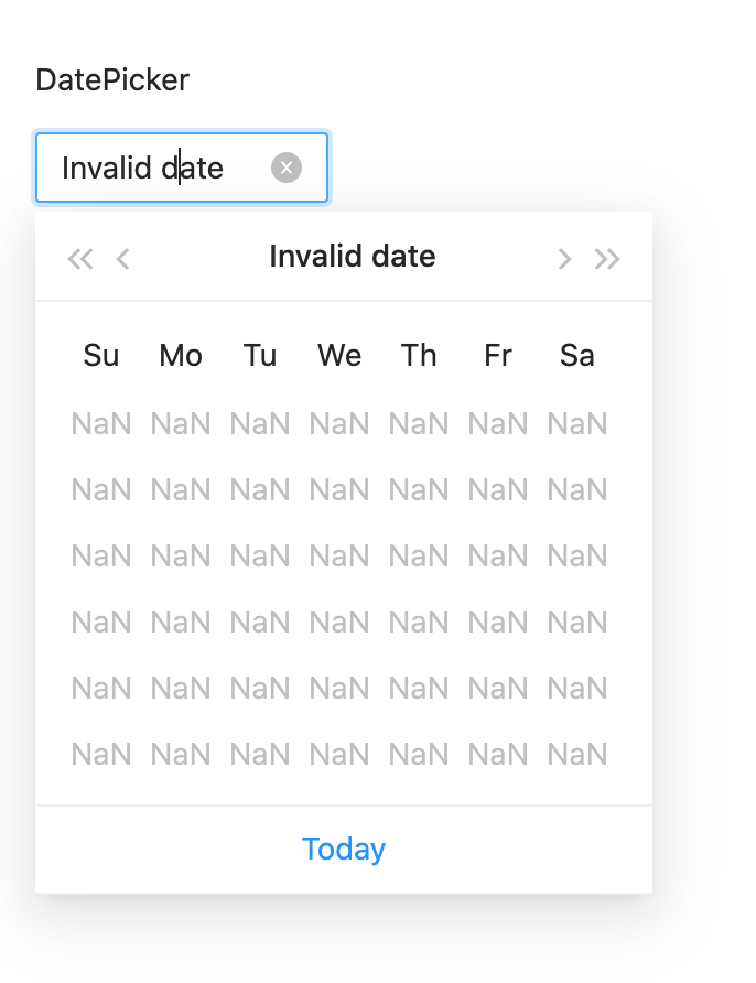 DatePicker format will cause NaN · Issue #1050 · alibaba/formily · GitHub