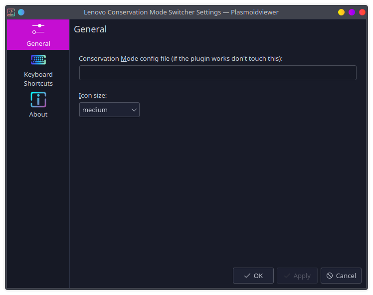 GitHub - enielrodriguez/lenovo-conservation-mode-switcher: KDE Plasma widget to turn on/off the ...