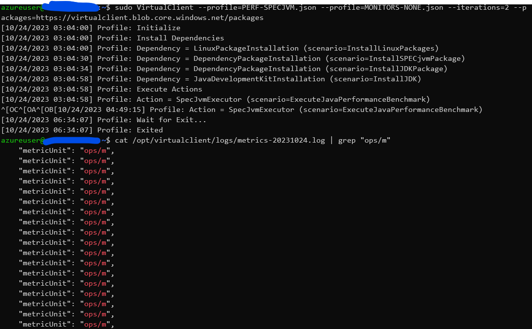 [VC_1.11.0] Failed to parse SPECjvm metrics from results because index was outside the bounds of ...