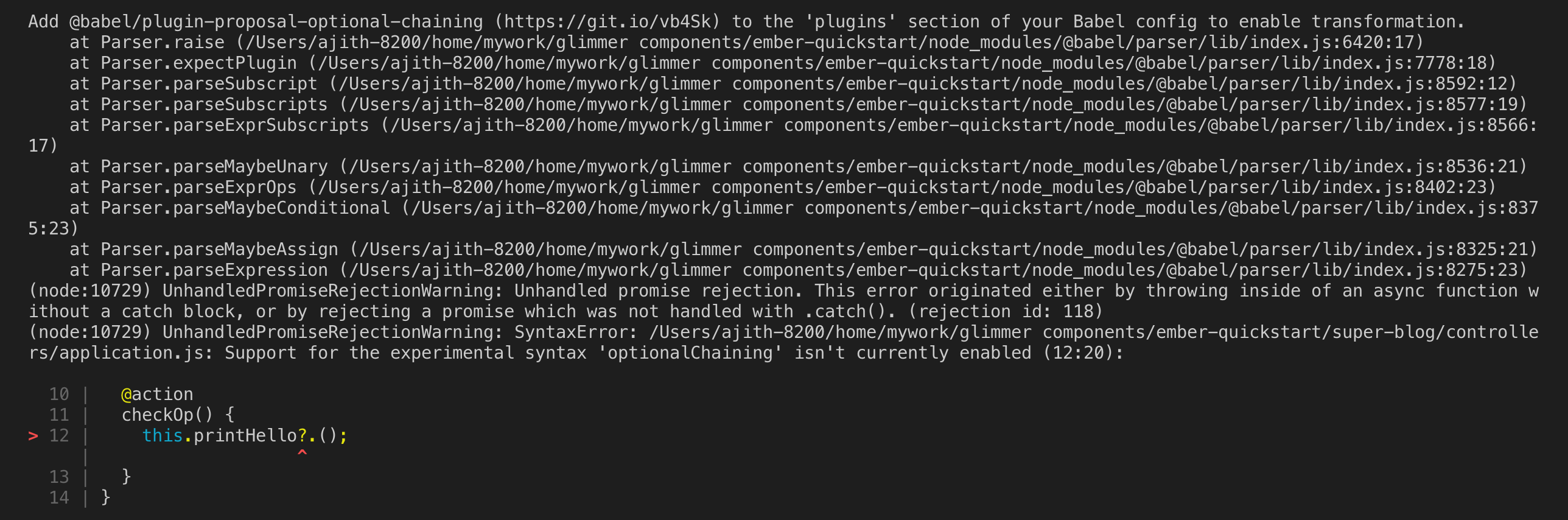 Optional Chaining plugin not works in ember engine · Issue #304 · babel ...